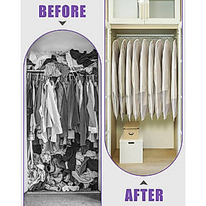 Clear Garment Bags for Hanging Clothes 12 Packs Suit Bags for Closet Storage Hanging Clothes Plastic Garment Bags Dress Bag for Suits, Coats 24'' x 40''