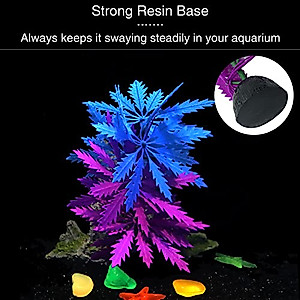LPFLASAT Fish Tank Decorations Aquarium Decorations Fish Tank Accessories Aquarium Decor Fish Tank Decor Aquarium ANK Glow Decorations Fish Tank Glow Plants Aquarium 1Pieces (Purple)