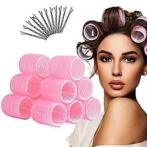 Self Grip Hair Roller Curlers Set,12pcs Large Rollers for Hair, Hair Rollers for Long Hair,Medium and Short Hair,Salon Hairdressing Curlers for Women,DIY Hairstyle (Large)