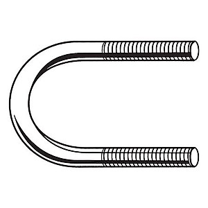 1/2"-13 x 8" Pipe Size Zinc U-Bolt