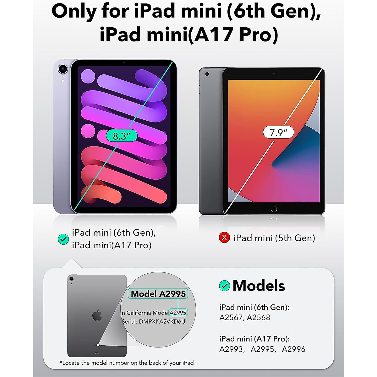 AICase iPad Mini 7 A17 Pro 2024 iPad Mini 6 2021 (6th Generation) 8.3 Inch Waterproof,Dustproof, Shockproof Case Cover with 360 Full-Body Protection with Lanyard for iPad Mini 8.3" 7th/6th Gen