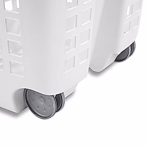 Sterilite 12248004 Laundry Basket, 62 L, White, Pack of 4