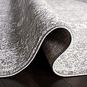 SAFAVIEH Evoke Collection 2'2" x 5' Grey/Ivory EVK270S Shabby Chic Distressed Non-Shedding Living Room Bedroom Area Rug