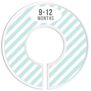 Baby Closet Size Dividers, Mint, Set of 6 Organizers, BoyStripe, Chevron