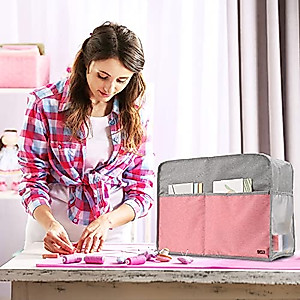 FINESUN 2in1 Sewing Machine Accessories, Includes Sewing Machine Dust Cover and Mat for Brother, Singer, Bernina and Most Machines (pink)