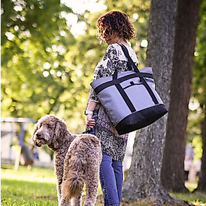 Jumbo Insulated Cooler Bag (Charcoal) with HD Thermal Foam Insulation. Premium Quality Soft Cooler Makes a Perfect Insulated Grocery Bag, Food Delivery Bag, Travel Cooler bag, or Beach Cooler