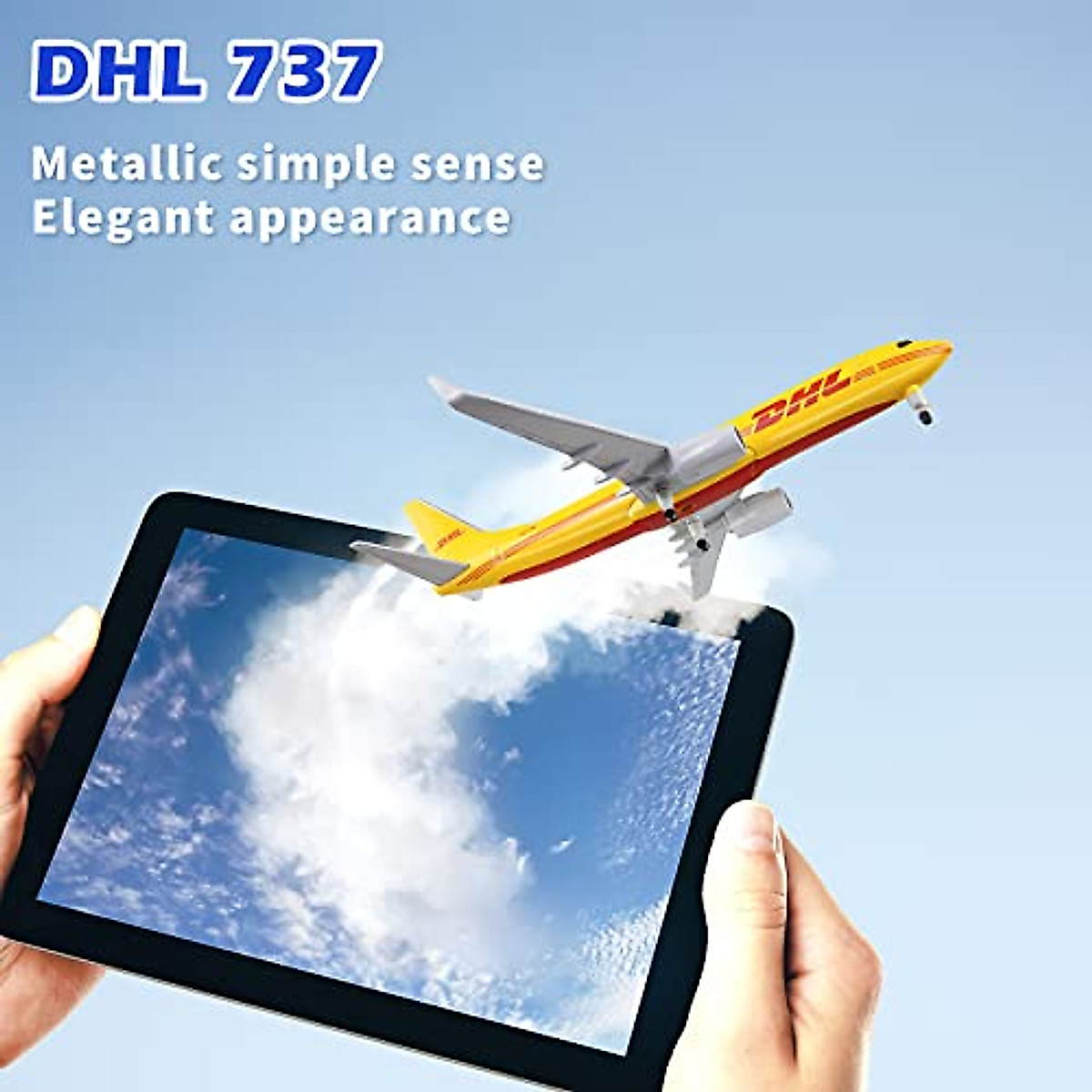 Lose Fun Park 1/300 Diecast Model Airplane DHL Airplane Model Boeing 737 Plane Model Plane for Collections & Gifts