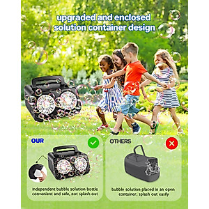 Upgraded Bubble Machine with 2 Speed Levels,Blow 20000+ Bubbles/Minute,Portable Automatic Bubble Machine for Kids Toddlers,Durable Bubble Maker Outdoor Toys Gifts for Birthday,Wedding,Party,Christmas