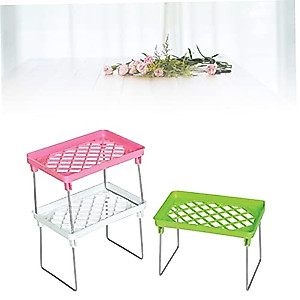 NUSITOU 3pcs Storage Sundries Shelf Simple Tall for Shelfs Book Holders Tableware Home Practical Foldable Racks Extra Multifunctional Organizers Kitchen Household Office