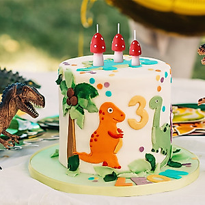 Tondiamo 9 Pcs Birthday Candles Forest Mushroom Candles Mushroom Cake Decorations Mushroom Cake Topper Woodland Cupcake Topper