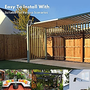 Solar Shed Light with Motion Sensor - 56 LEDs Light Beads, 4 Modes 6 Brightness Adjustable with Remote Control 180° Adjustable Solar Panel for Garden Home Chicken Coop, Outdoor Solar Pendant Light