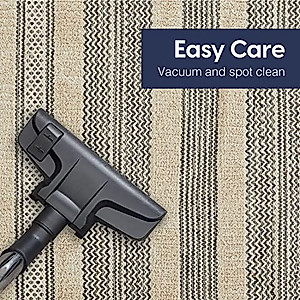 Pebble & Crane - Sheffield Rug - Woven Throw Rug - 100% Cotton - Area Rug for Kitchen, Living Room, Bedroom, and More - Tassel Trim - 3’ x 5’ - Natural and Grey