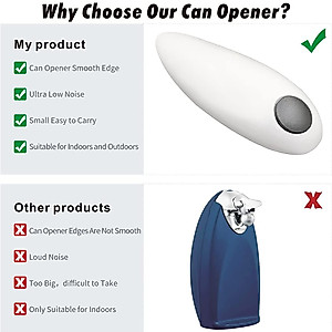 Electric Can Opener,Can Openers Smooth Edge with Jar Opener Lid Opener,Automatic Can Opener Prime for Seniors with Arthritis,Kitchen Gadget Gift for Chefs,Women,Seniors(White)
