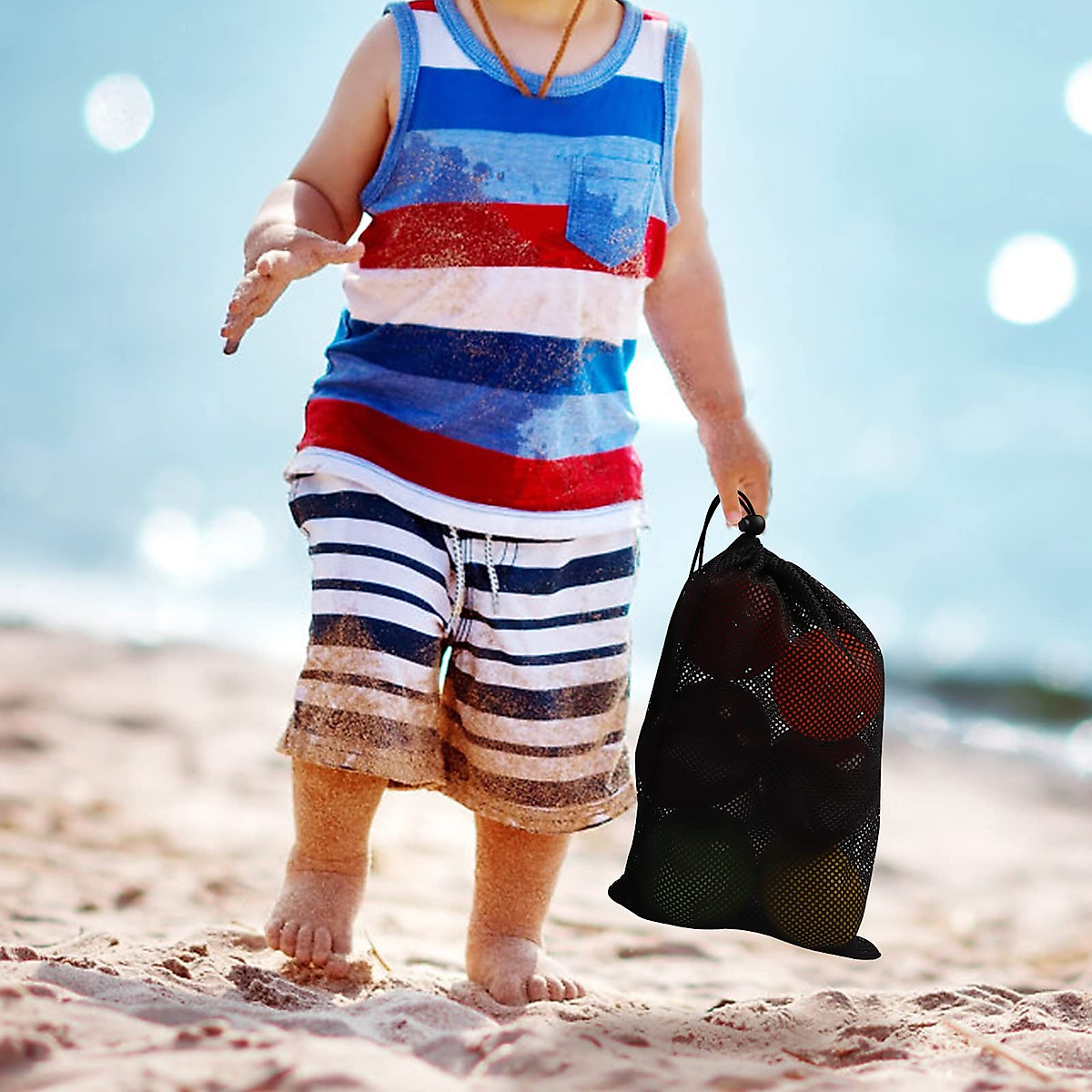 SBYURE 10Pcs Nylon Mesh Drawstring Bag,8 x 11.4 Inch Nylon Mesh Bags with Drawstrings Black Nylon Mesh Bags with Cord Lock Closure for Balls and Travel Laundry Bag