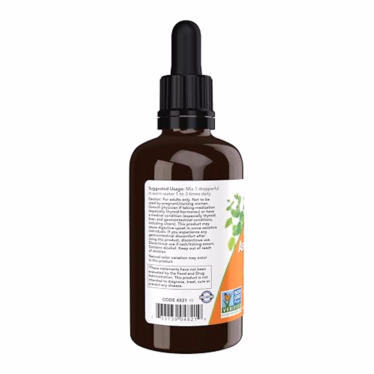 NOW Foods Supplements, Ashwagandha Liquid Extract, Organic, Immune System Support, 2 fluid ounces