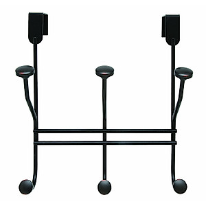 Amerock | Over-The-Door Hook Rack | 3 Double Prong Hooks | Oil Rubbed Bronze | 9-3/4 inch (248 mm) Length