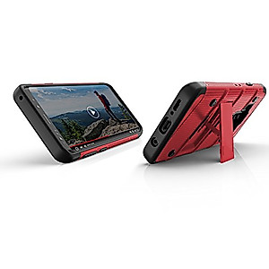 ZIZO Bolt Series for Samsung Galaxy S9 Plus Case Military Grade Drop Tested with Tempered Glass Screen Protector Holster RED Black