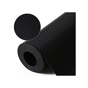 Gocfami Shelf Liners for Kitchen Cabinets, 17.7''x78.7'', Non Adhesive Drawer Liners for Cupboard,EVA Material Non Slip Black Shelf Liners,Waterproof & Durable Cabinet Mat for Bathroom/Pantry/Desk