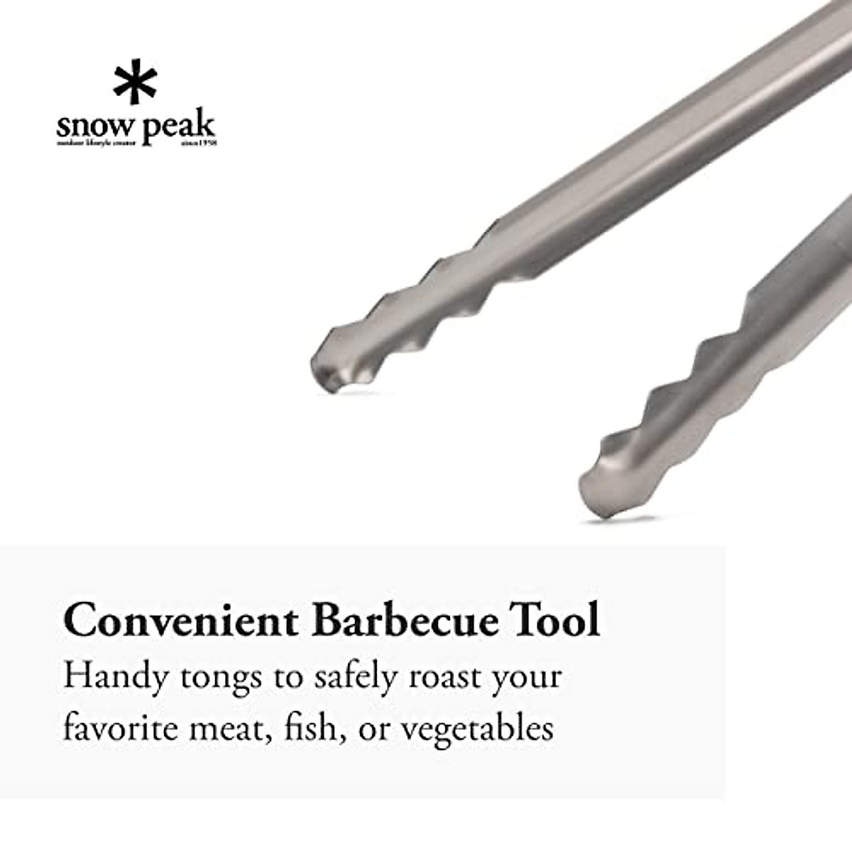 Snow Peak Barbecue Tongs - Sturdy & Durable Grilling Tools - Stainless Steel - 7.6 oz