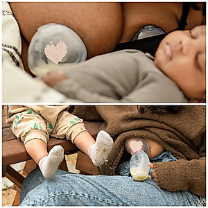 haakaa Manual Breast Pump Collector with Suction Base 5oz/150ml and Ladybug Milk Collector 2.5oz/75ml Combo for Breastfeeding, Made of Food Grade Silicone