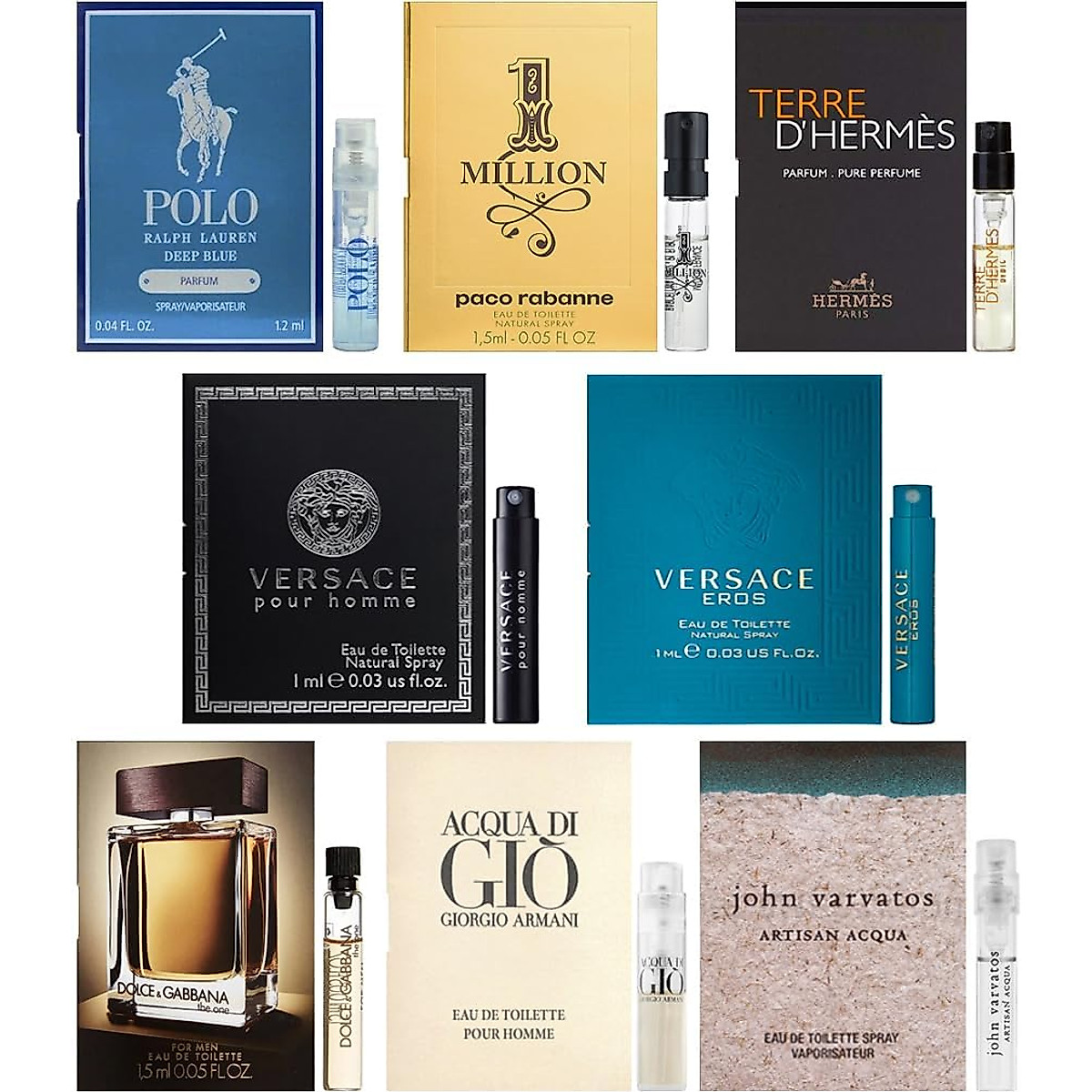 Men's Designer Fragrance Sampler (8 count)