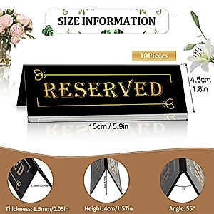 DI QIU REN 10PCS Reserved Table Signs, Acrylic Guest Reservation Table Tents Sign, Waterproof Double-Sided Reserved Seat Signs, Reserve Signs for Wedding Birthday Party Restaurants Meeting Chair