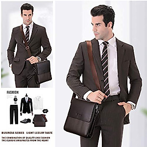 Leathario Men's Leather Shoulder Bag Crossbody Bag For Men Small Messenger For Work Business Satchel Travel