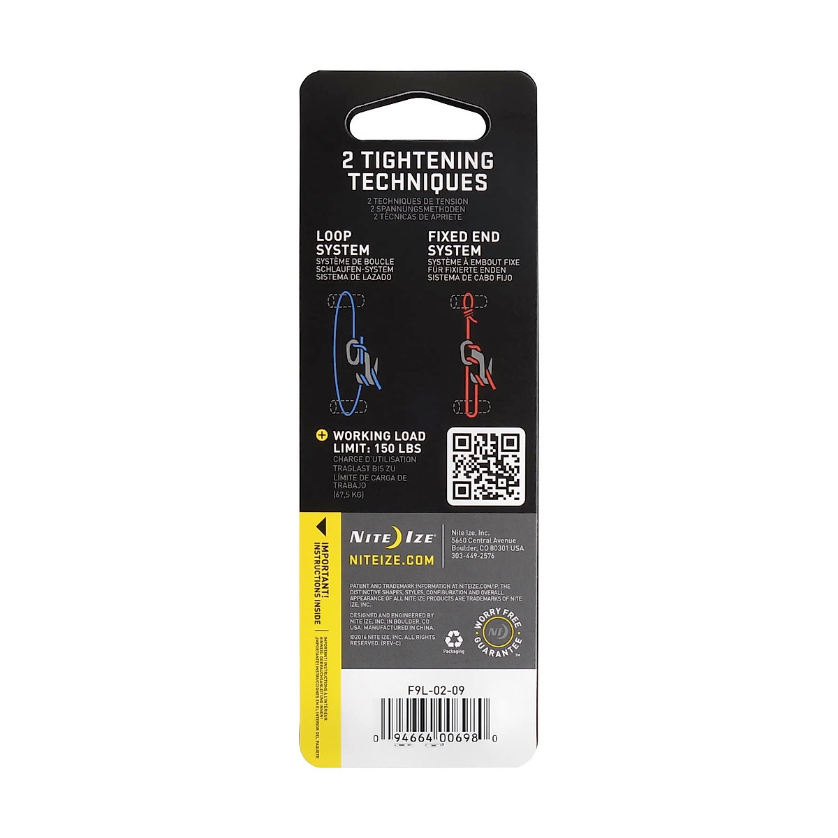 Nite Ize Figure 9 Rope Tightener, Large - Aluminum (3-Pack)