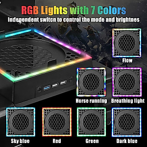 Raryars Wall Mount Cooling Fan for Xbox Series X with High Speed Low Noise Fan and 3 USB Port Xbox Series X Wall Mount Kit with Controller Holder & Headphone Hanger Touch Switch Holder Bundle