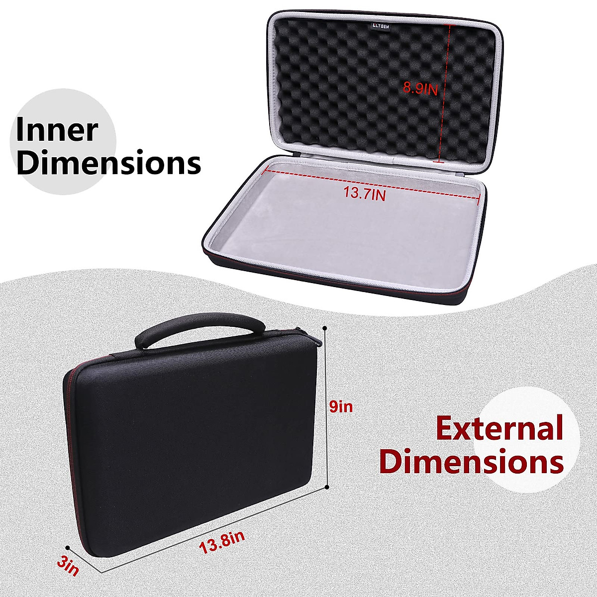 LTGEM EVA Storage Case for Numark Party Mix II or Numark Party Mix (Case only)