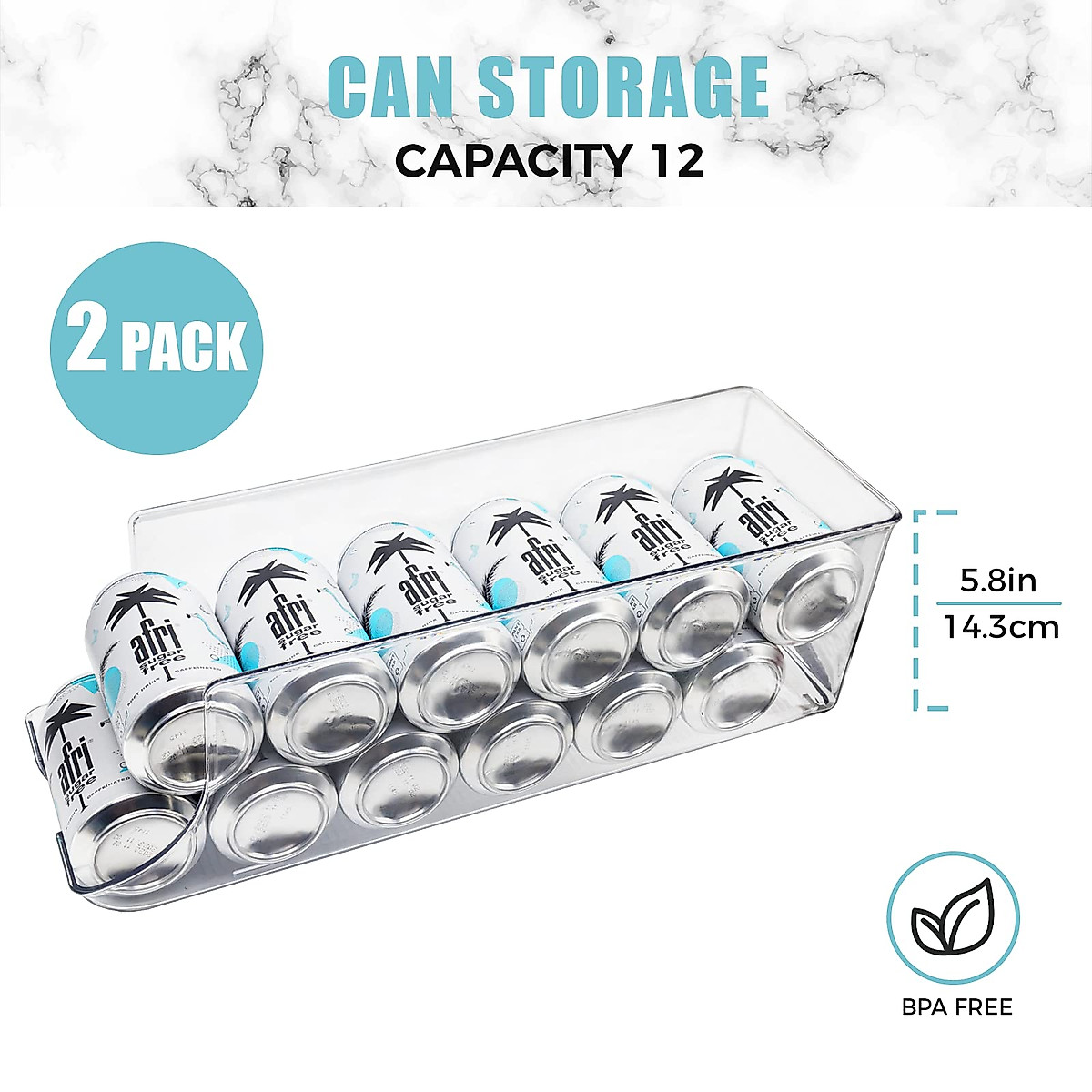 SCAVATA 4 Pack Soda Can Organizer for Refrigerator