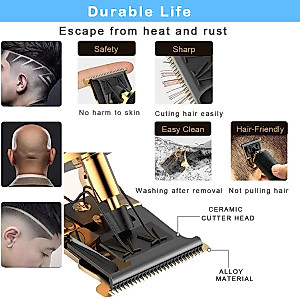 Professional Hair Clippers for Men, Electric T-Blade Hair Trimmer 0mm Baldheaded Hair Clipper Zero Gapped Detail Beard Shaver Barbershop