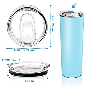 YiePhiot 20 oz Skinny Tumbler Replacement Lids Spill Proof Splash Resistant Lids Covers for 2.76in Cup Mouth Compatible with YETI Rambler and More Tumbler Cups (20 oz, 2 Pack)