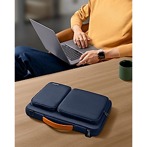 tomtoc 360 Protective Laptop Shoulder Bag for 13 Inch MacBook Pro M2/A2686 M1/A2338 2022-2016, MacBook Air M3/A3113 M2/A2681 M1/A2337 2024-2018, 13-in Surface Pro 10/9, Water-resistant Accessory Case