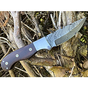 Perkin Knives - Handmade Damascus Hunting Knife - Beautiful Camping Knife - Full Tang