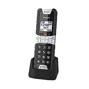 Panasonic Rugged Cordless Phone Handset Accessory Compatible with TGD8xx, TGE6xx and TGF9xx Series Cordless Phone Systems - KX-TGTA61B (Black)