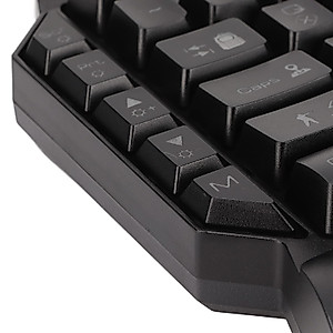 GOWENIC One Handed Gaming Keyboard, 39 Keys Luminous Professional Gaming Keyboard USB Wired Single Hand Mechanical Keyboard with Wrist Rest for PC Gaming