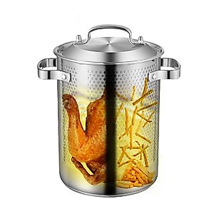 AIZYR Deep Frying Pot with Lid Stainless Steel High Soup Pot/Deep Fryer, Cooking Tools for Frying Chicken Spaghetti stewing Soup and French Fries