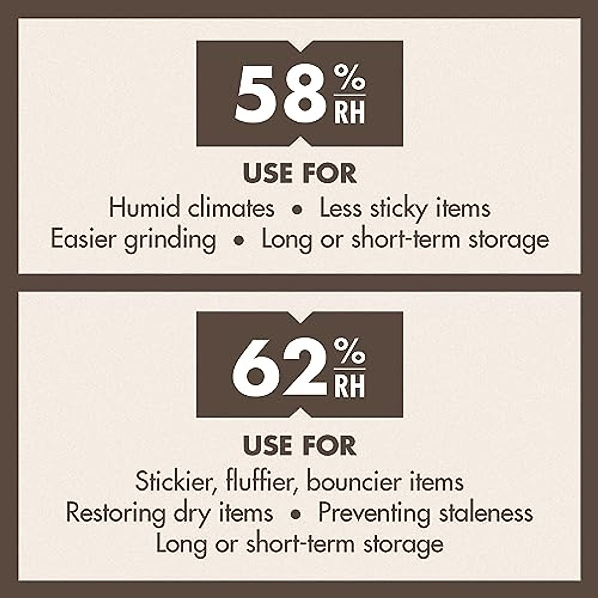 Boveda 58% Two-Way Humidity Control Pack For Storing 1 lb – Size 67 – Single – Moisture Absorber for Storage Containers – Humidifier Pack – Individually Wrapped Hydration Packet – Less Sticky