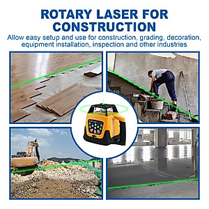 Iglobalbuy Automatic Self Leveling Green Rotary Laser Level 500m Range Kit with Surveying Tripod and Aluminum Grade Rod 16.4 Feet, Leveling Rotating Transit Laser Level Green Beam for Construction