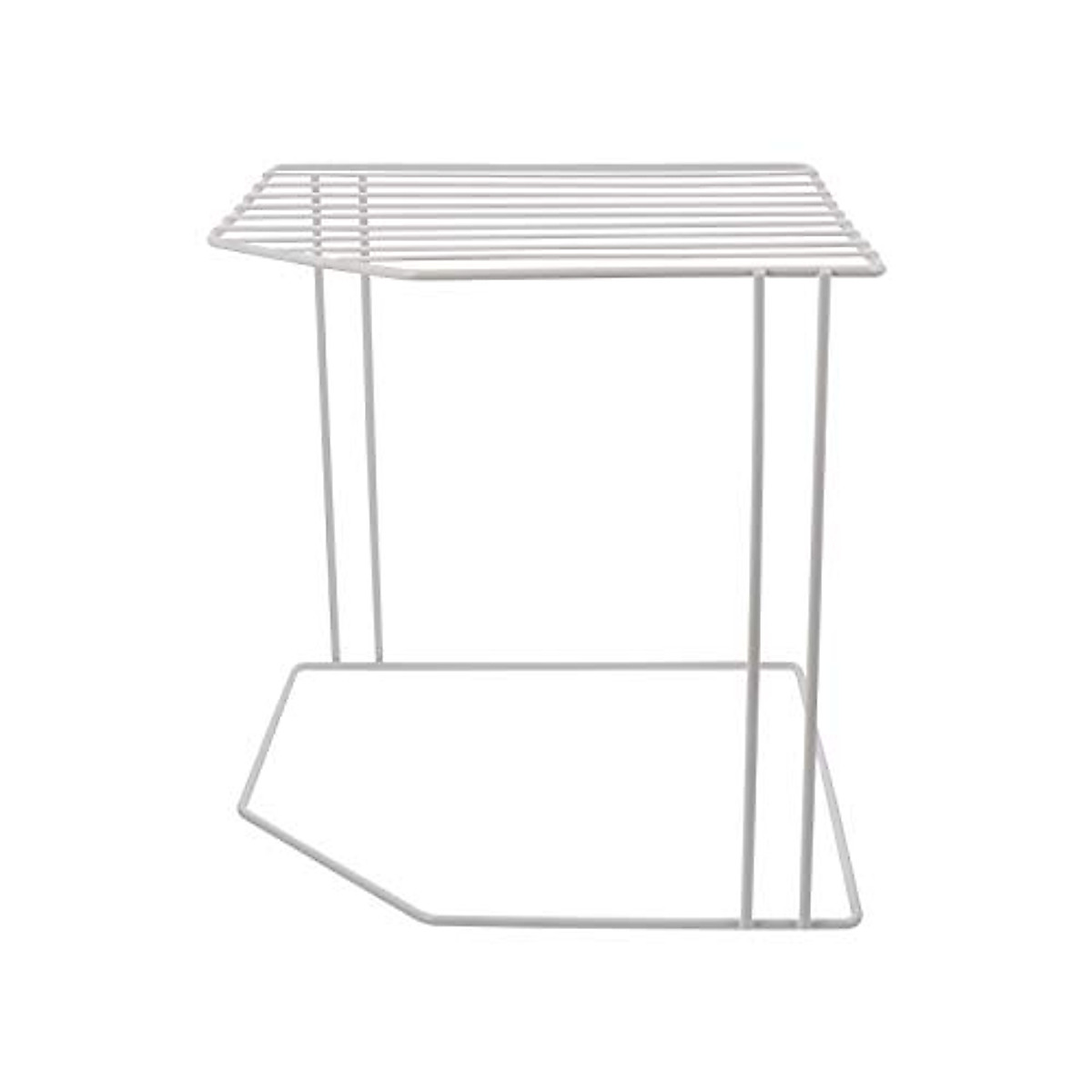 IMIKEYA Corner Shelves Metal Shelves Metal Shelves 2-Tier Corner Shelf and Cabinet Organizer for Kitchen Cabinet Pantry Dishes Corner Rack for Kitchen (White) Metal Shelf Metal Shelf Metal Shelves