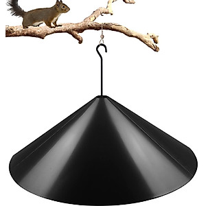 Queension Squirrel Baffle Wrap Guard Around Protects Hanging Bird Feeders for Outdoor Shepherd’s Hook, Save Bird Houses from Squirrels, Raccoons, and Rodents - Hang Mount 19 Inch 1pcs