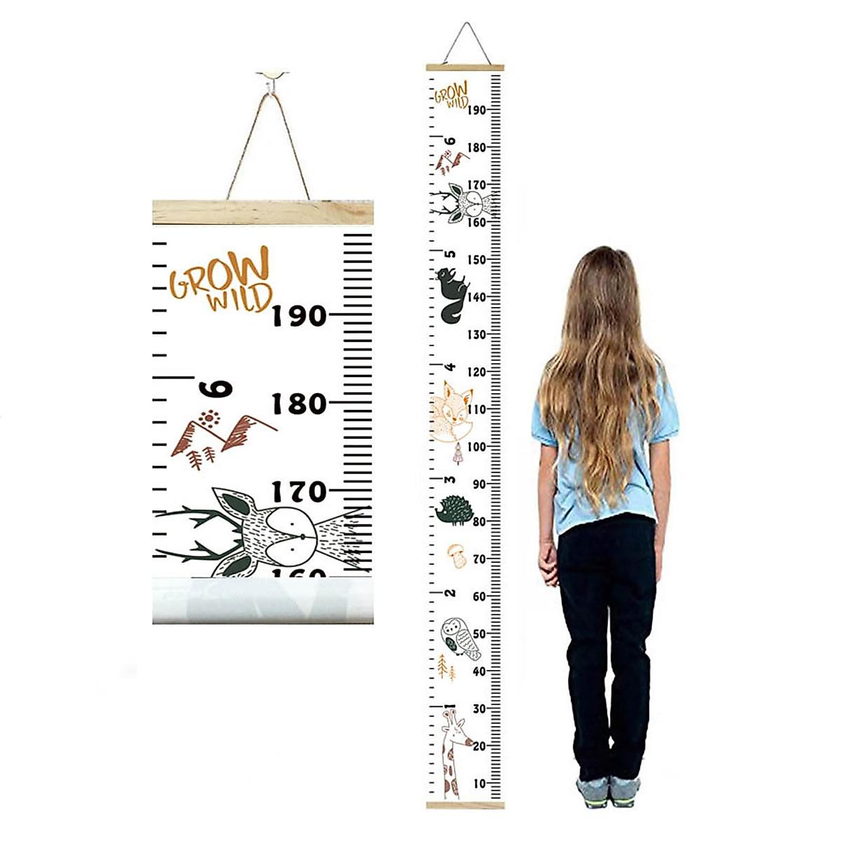 Tnfeeon Growth Chart for Kids, Portable Height Measurement Growth Chart Ruler Ideal Wall Decor in Kids Room Playroom or Nursery Decoration(#1)