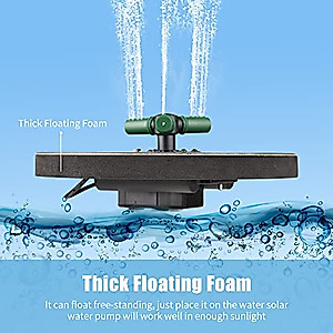 Kavolet Solar Fountain Pump with 360 Degrees Rotatable Nozzle, 4W RGB LED Solar Water Fountain, Battery Free Standing & uto-Shut Off, Water Pump for Bird Bath Garden Small Pond Outdoors