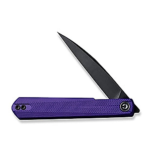 CIVIVI Clavi Folding Knife, Gentleman's Knife Front Flipper Knife for Everyday Carry, 3.06" Nitro-V Steel Blade Purple G10 Handle Pocket Knife for EDC Ostap Hel Designed C21019-2