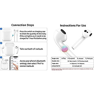 Wireless Earbuds Bluetooth 5.0 Headphones with 30h Cycle Playtime Built-in, IPX6 Waterproof In-ear Fast Charging Case Bluetooth Headphones Stereo Earphone Cordless Sport Headsets with Microphone