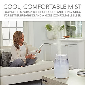 Vicks Embrace Cool Mist Top Fill Humidifier  (VUL900), White – Cool Mist Humidifier Top Fill for Bedroom or Office