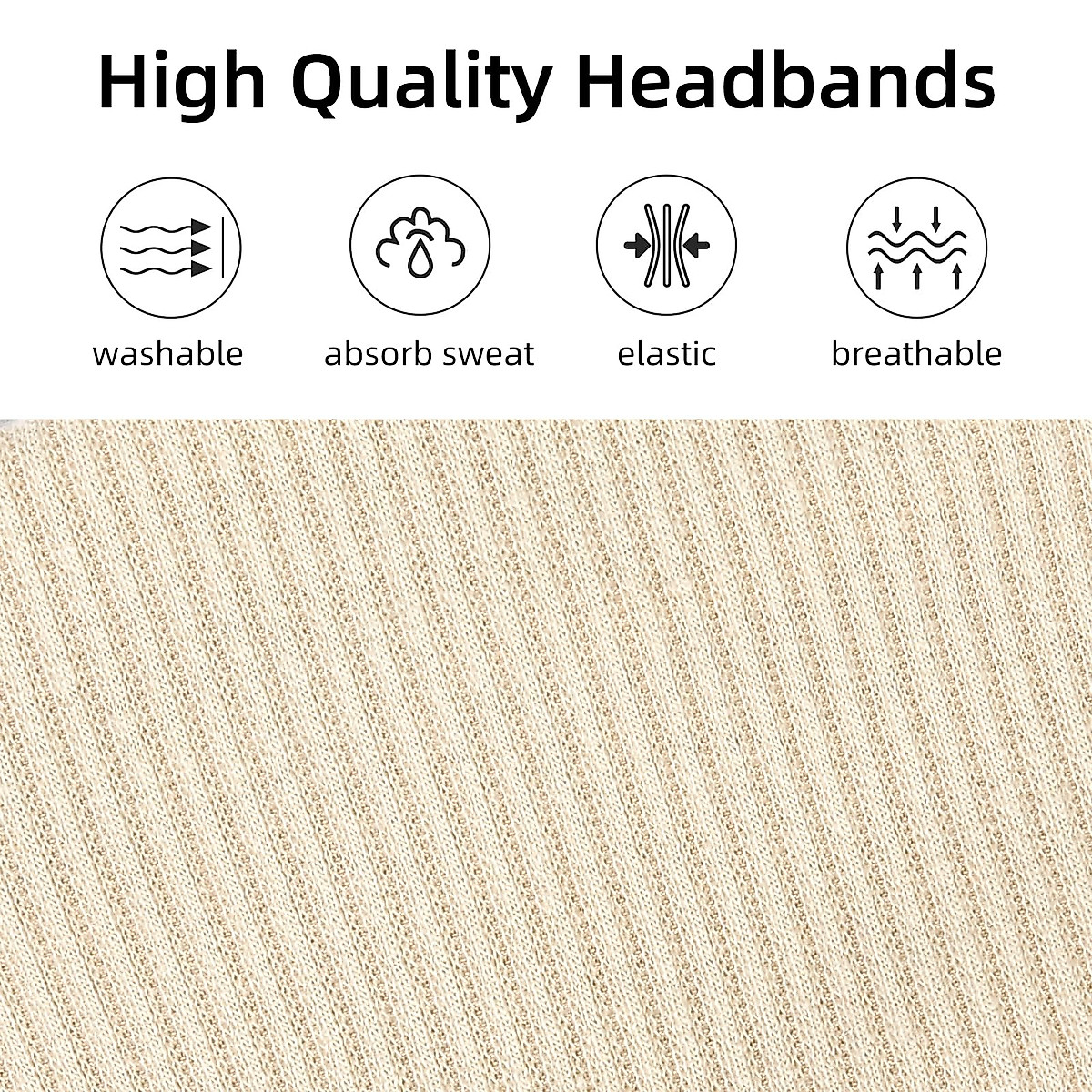 Headbands for Women Wide Non Slip Boho Head Bands Soft Elastic Thick Hairbands Fashion Workout Yoga Hair Accessories, 6 Pack