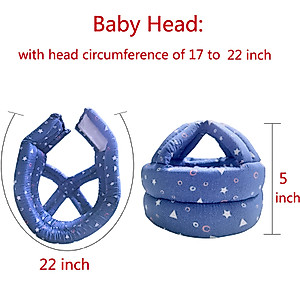 IULONEE Baby Infant Toddler Helmet No Bump Safety Head Cushion Bumper Bonnet Adjustable Protective Cap Child Safety Headguard Hat for Running Walking Crawling Safety Helmet for Kid (Blue Star)