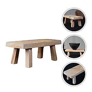 DECHOUS Step Stool Tree Stump Stool Desktop Wooden Stool Statue Wooden Stool Sculpture Portable Bed Stool Small Step Ladder for Kitchen Bathroom (As Shown) Mushroom Stool Kitchen Stool